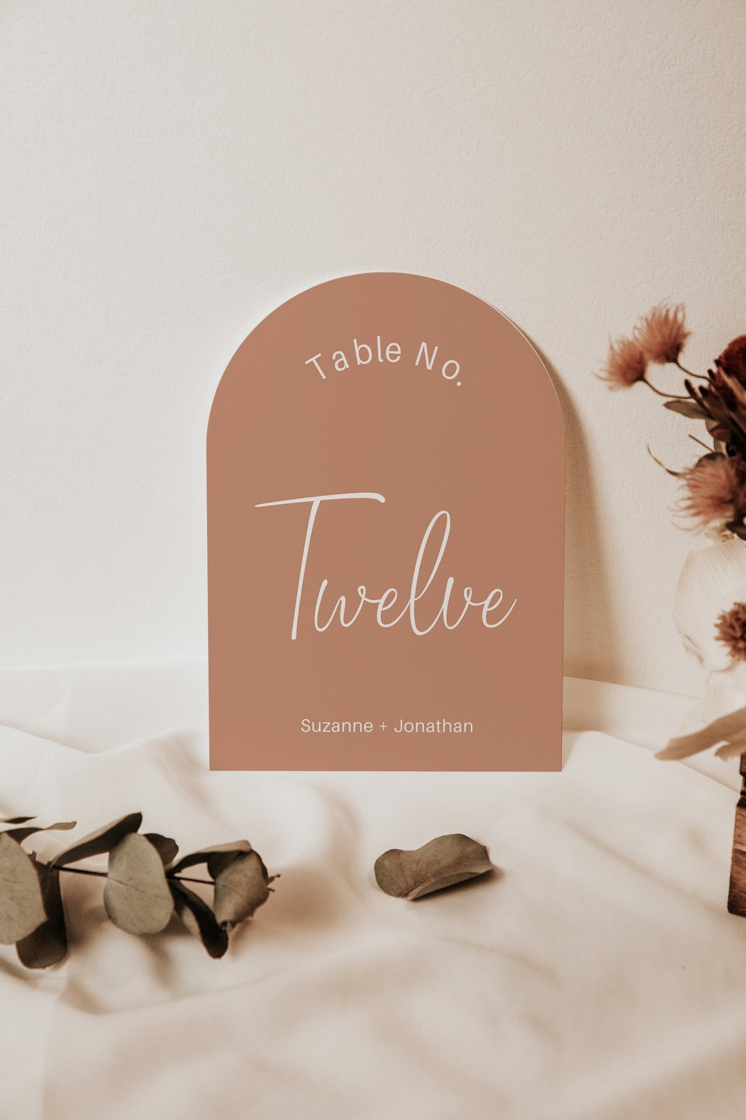 Terracotta Arch Table Number With White Ink Printing - Etsy