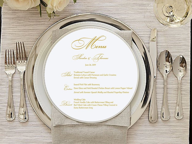 150 Wedding Menu Cards Gold Menu Cards Round Circle Round - Etsy Canada