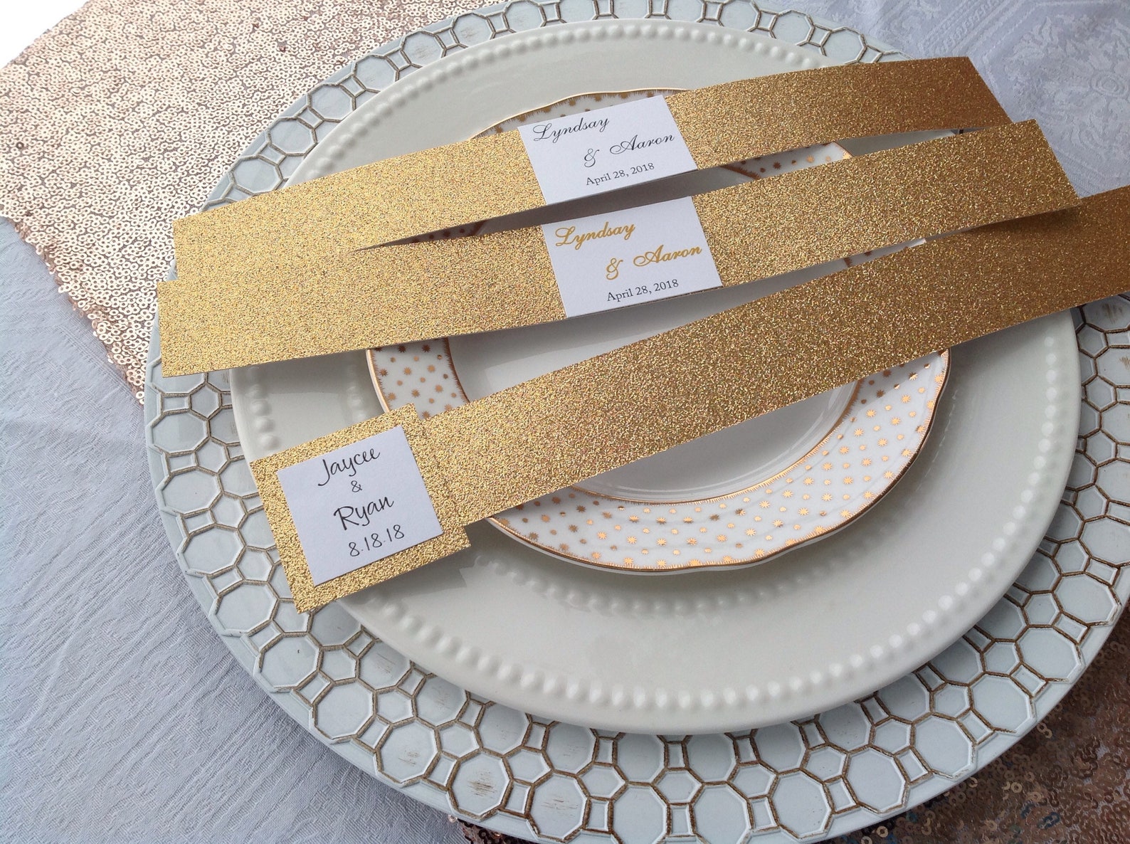 Glitter Wedding Invitation Belly Band, Free Monogram, Glitter ...