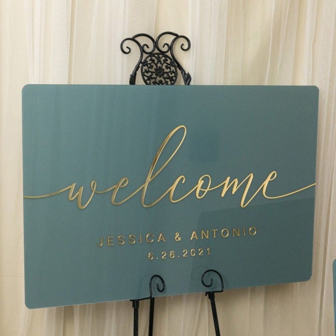 Sage Green Acrylic Wedding Sign With 3D Letters, Wedding Sign, Welcome ...