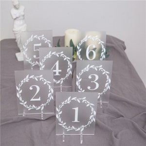 Frosted Acrylic Table Number Sign, Acrylic Table Numbers With or ...