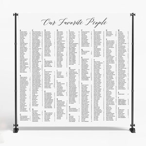 Large Wedding Luxury Seating Chart for up to 600 Guests, 8 Feet Extra ...