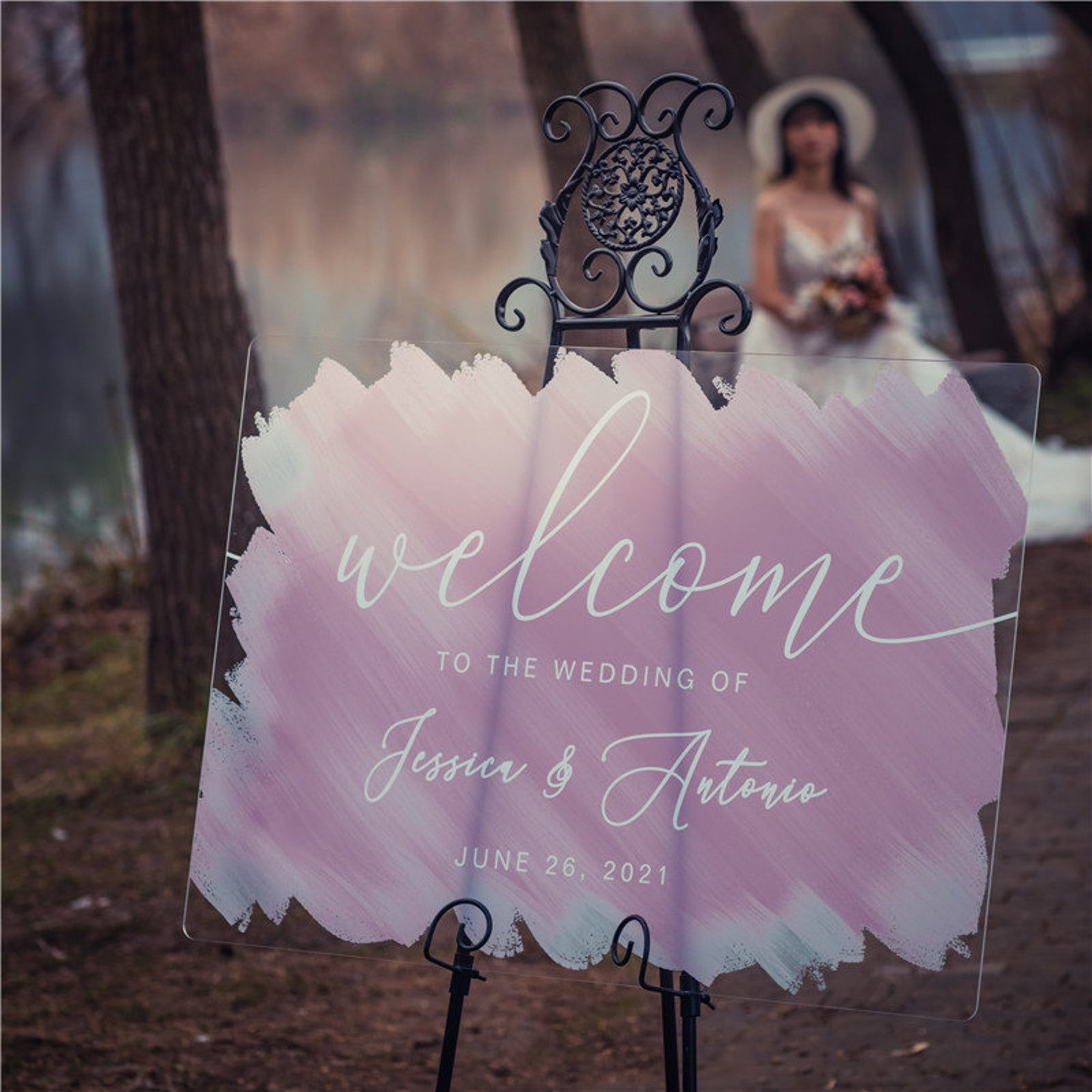 Painted Acrylic Wedding Sign Welcome Acrylic Wedding Signs - Etsy Canada