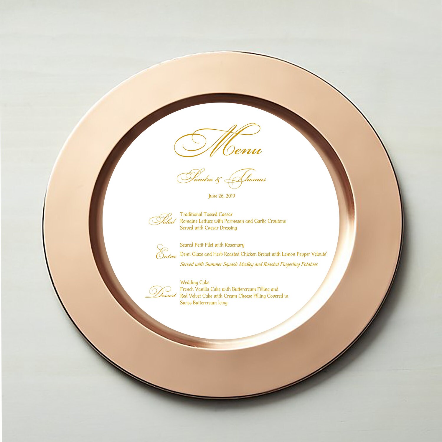 Menu Cards, Wedding Menu Cards, Gold Menu Cards, Round, Round Menu ...