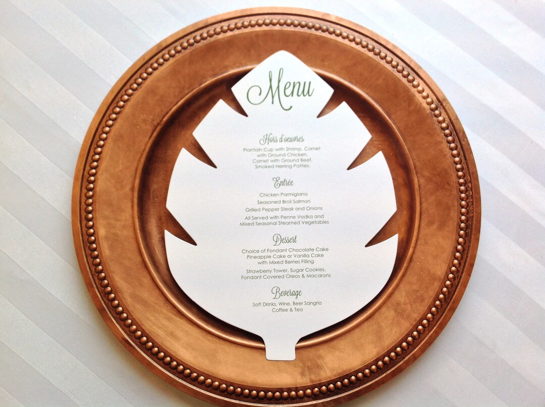 Wedding Menu Cards, Monstera Leaf Menu Card, Blush Menu Cards, Leaf ...
