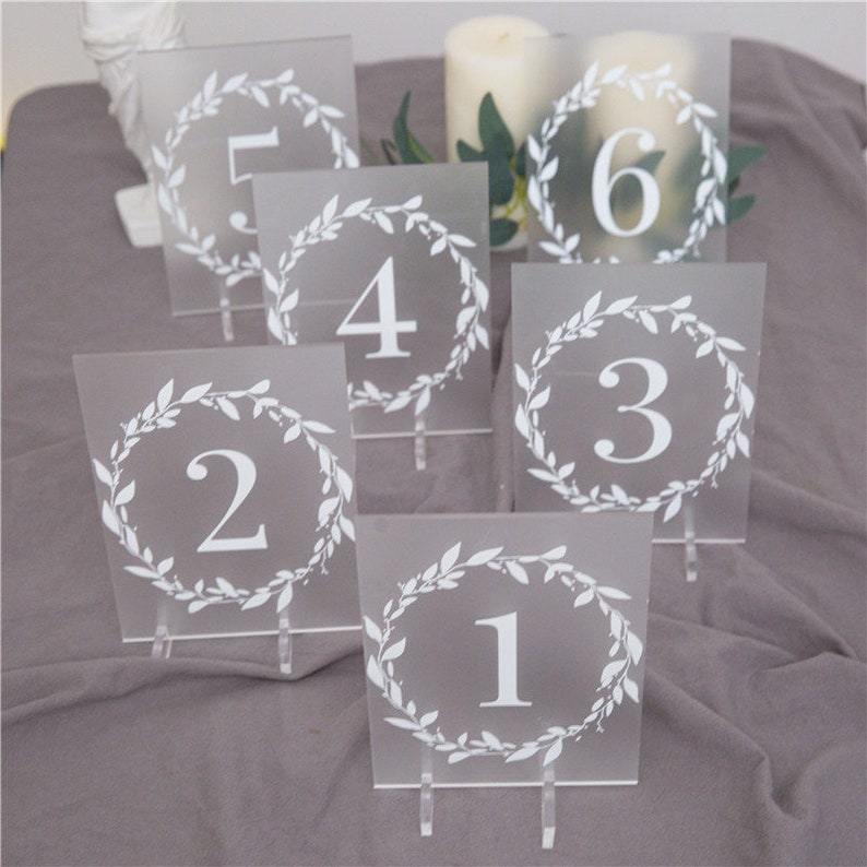 Frosted Acrylic Table Number Sign Acrylic Table Numbers With - Etsy
