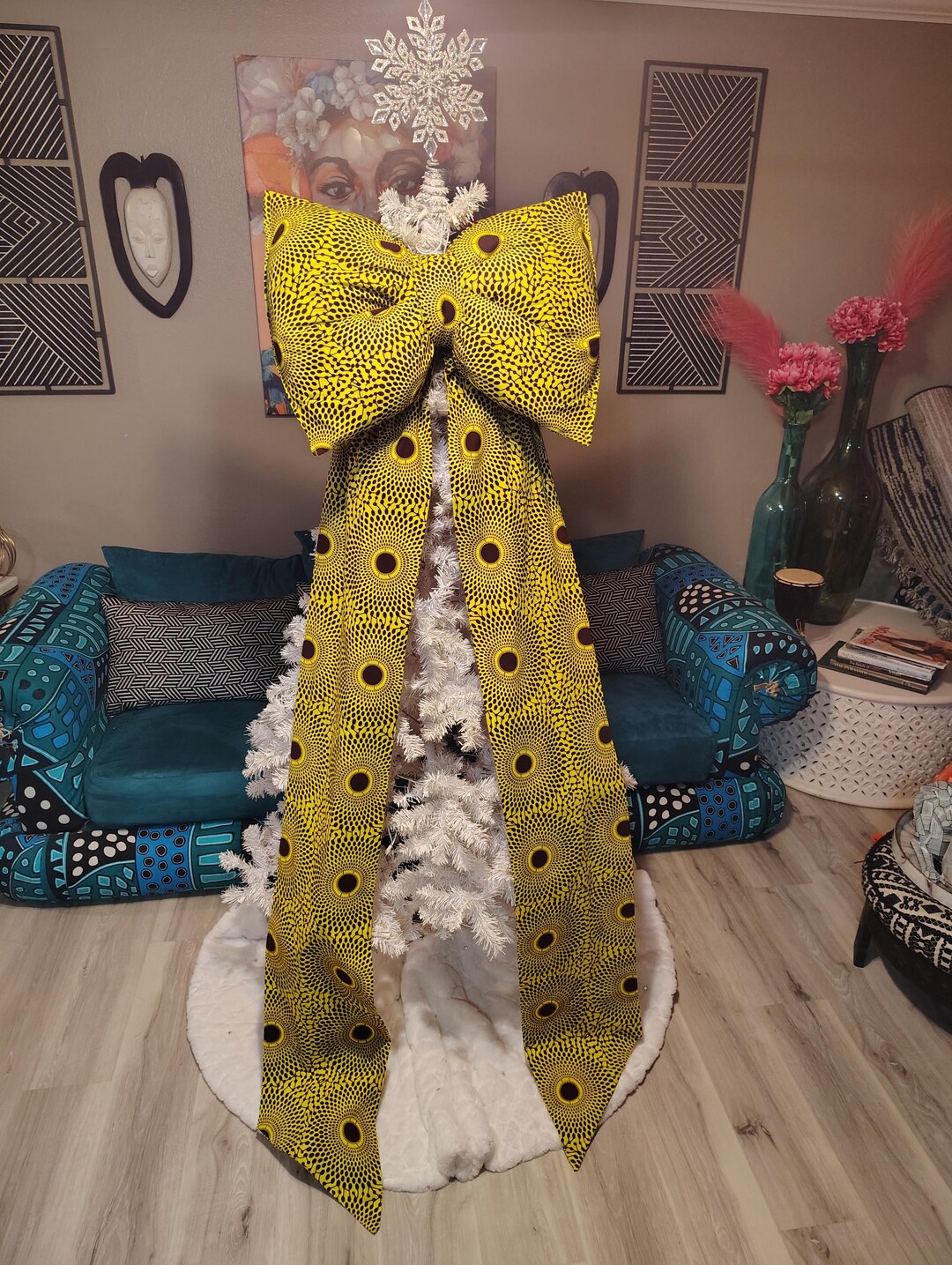 Extra-large Bow (yellow and Brown Print) - Etsy