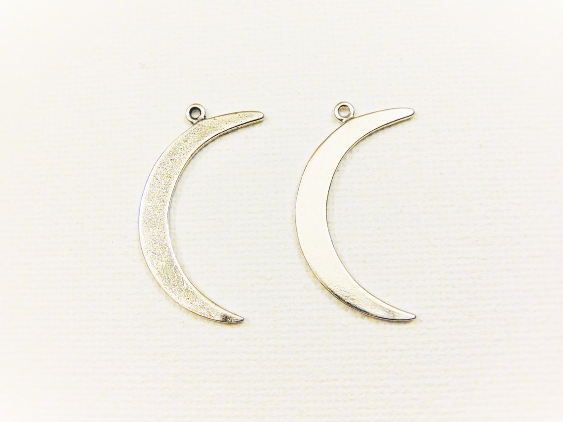 925 Sterling Silver Moon Charm Silver Crescent Moon Silver - Etsy