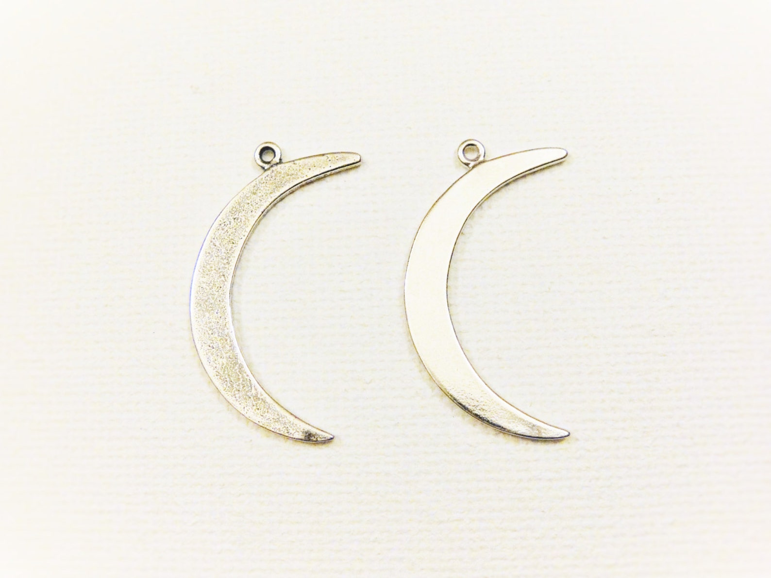925 Sterling Silver Moon Charm Silver Crescent Moon Silver - Etsy