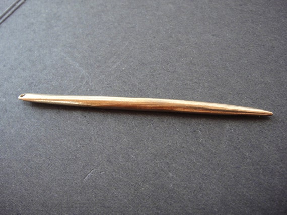 Solid bronze extra long skinny needle bronze long needle | Etsy