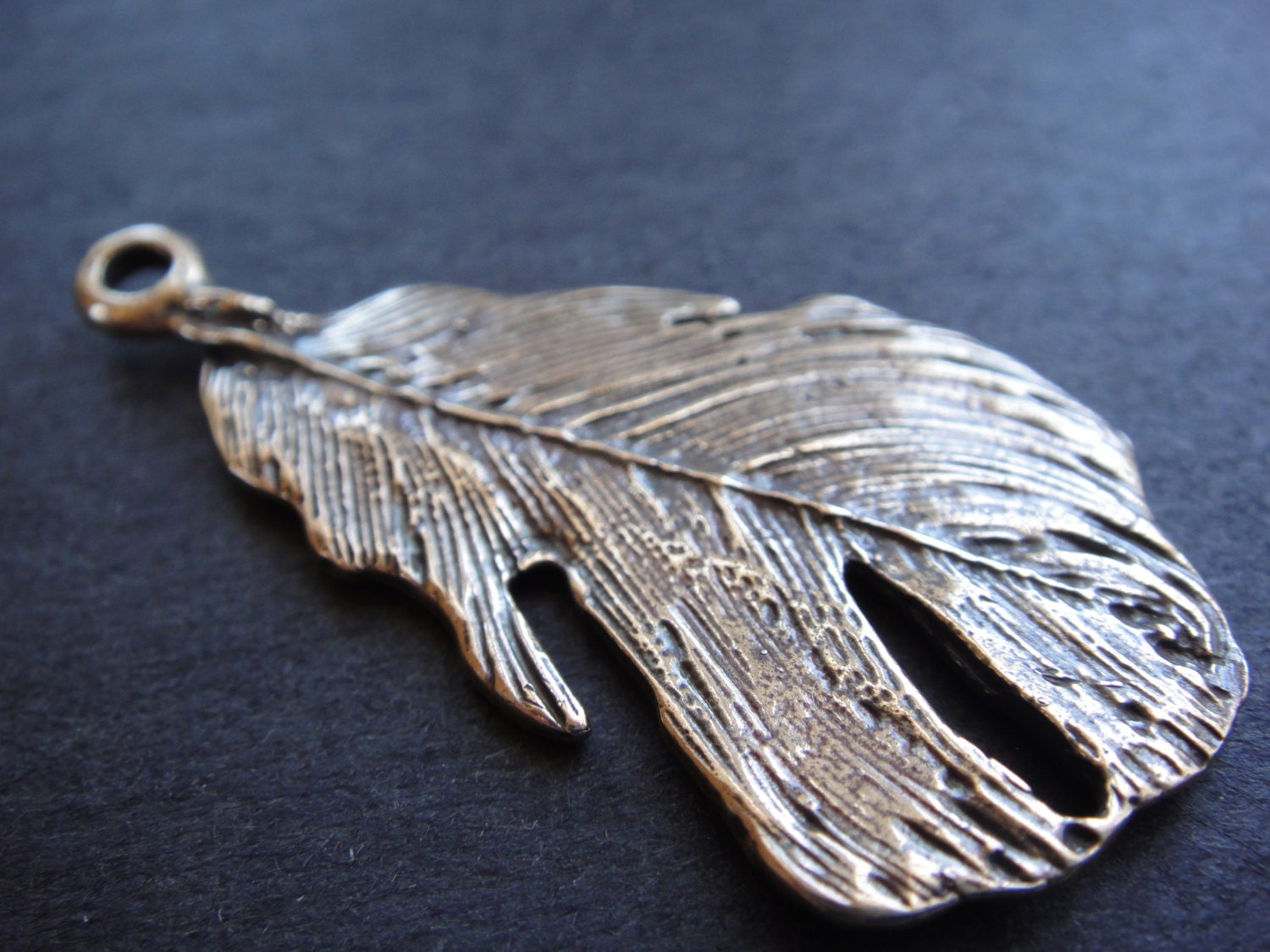 Solid Bronze Large Feather Bronze Feather Large Feather | Etsy