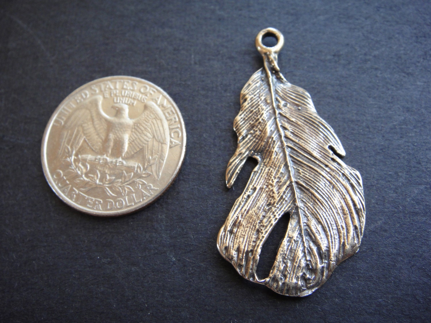 Solid Bronze Large Feather Bronze Feather Large Feather | Etsy