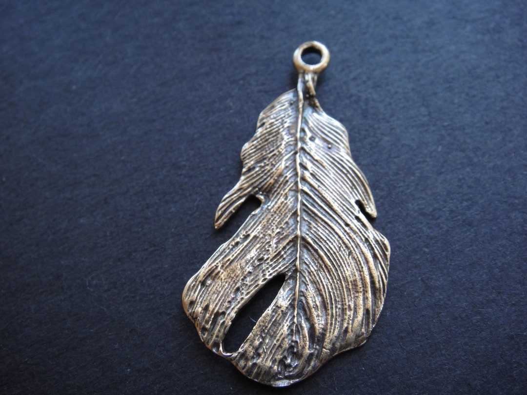 Solid Bronze Large Feather, Bronze Feather, Large Feather - Etsy
