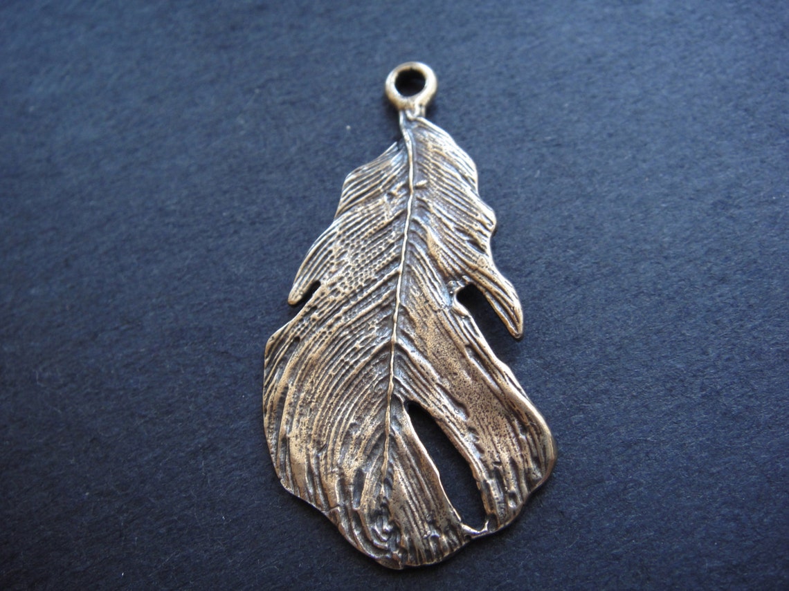 Solid Bronze Large Feather Bronze Feather Large Feather | Etsy