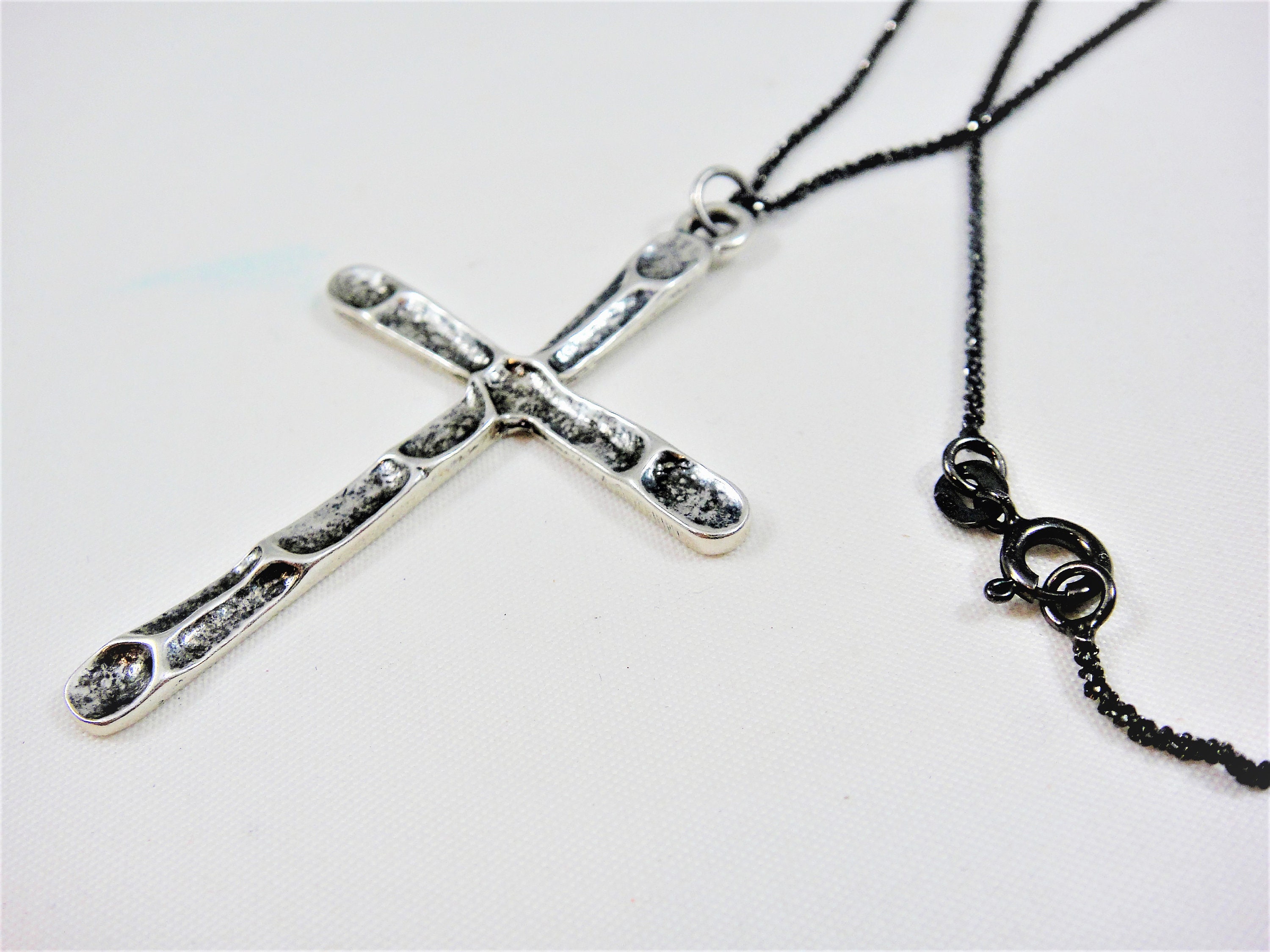 CROSS necklace 925 sterling silver large cross necklace | Etsy