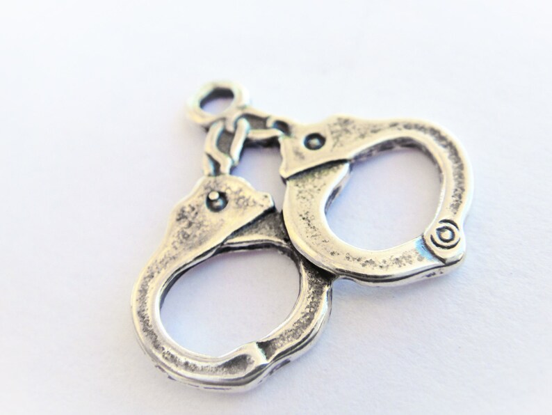 925 Sterling Silver Small Handcuff Charm Folded Silver Hand - Etsy