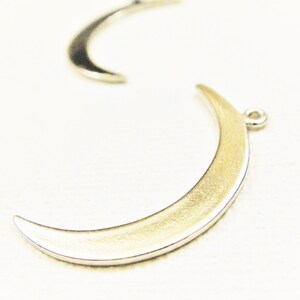 925 Sterling Silver Moon Charm, Silver Crescent Moon, Silver Moon, Half ...