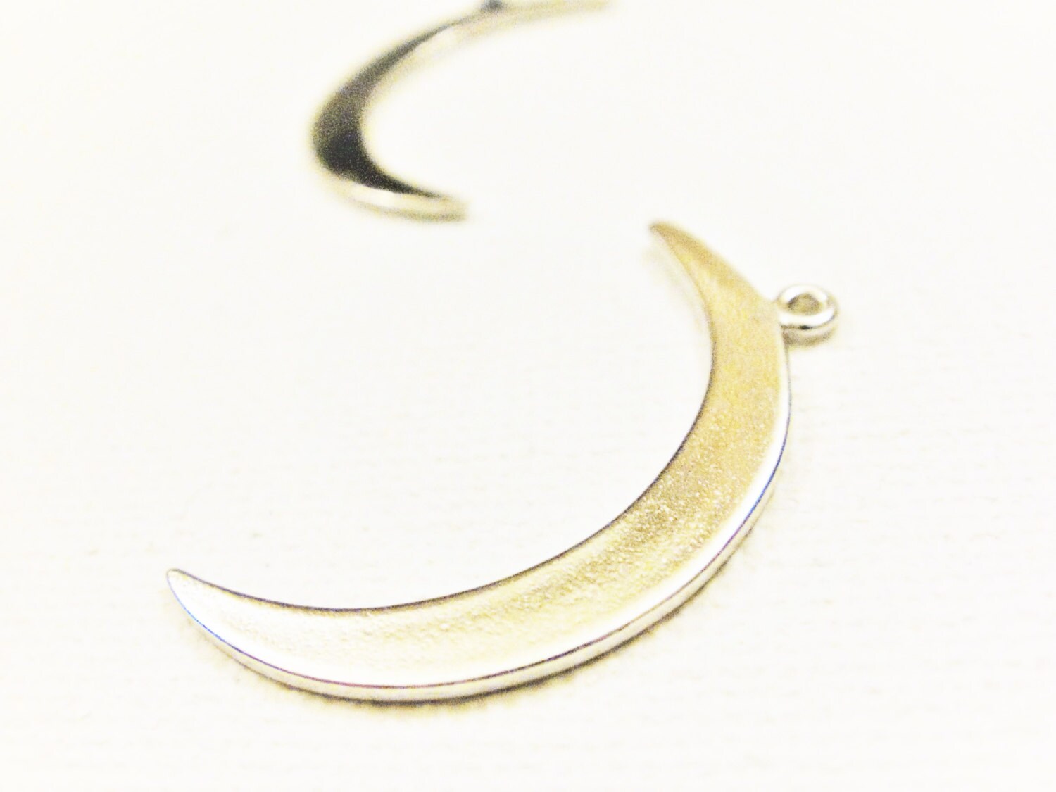 925 Sterling Silver Moon Charm Silver Crescent Moon Silver - Etsy
