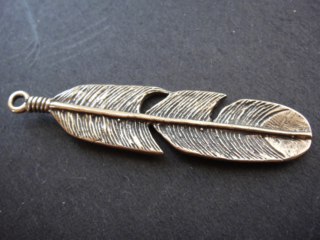 Solid Bronze Large Feather, Bronze Feather, Large Feather - Etsy