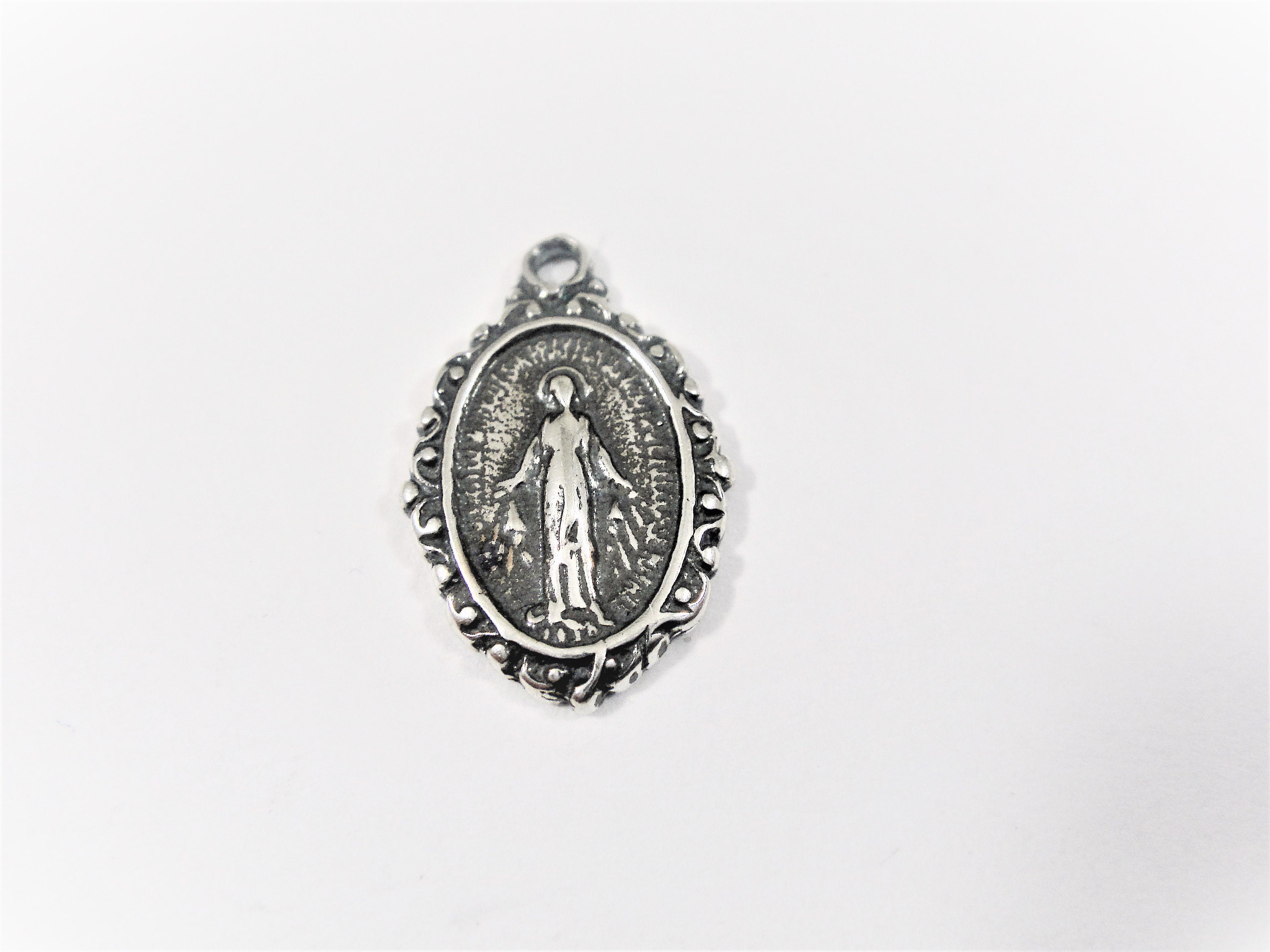 925 Sterling Silver Virgin Mary Rosary Charm Silver Virgin - Etsy UK