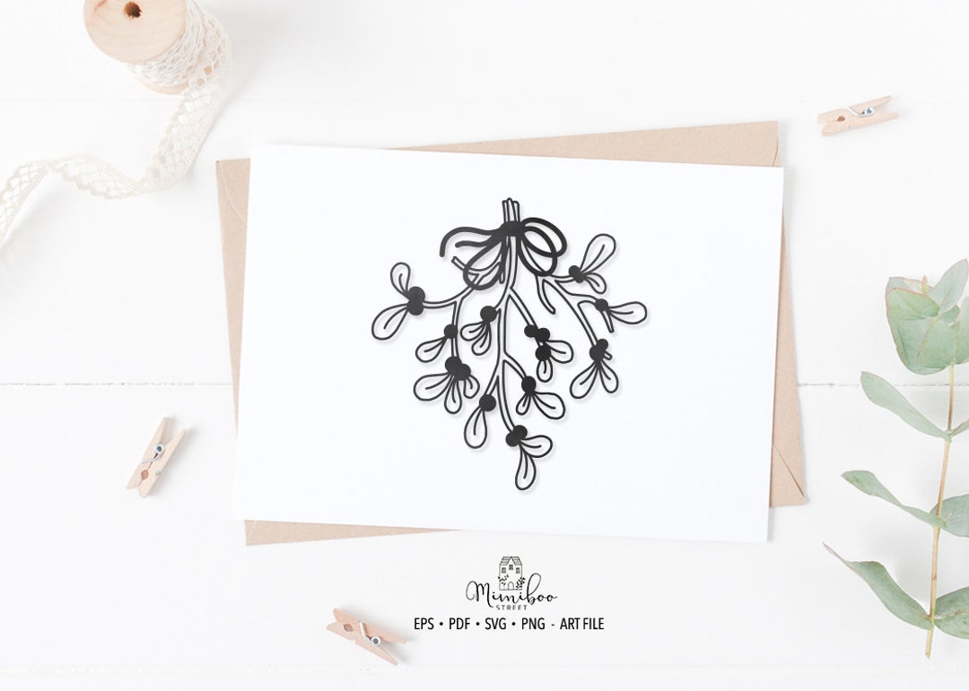 Rametti Di Vischio - File CUT - Art Plotter File - Paper Cut - Svg ...