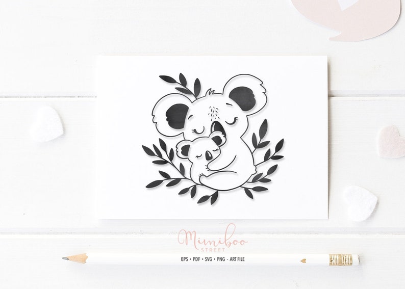 Mom and Baby Koala, CUT File, Art Plotter File, Paper Cu, Cuting ...
