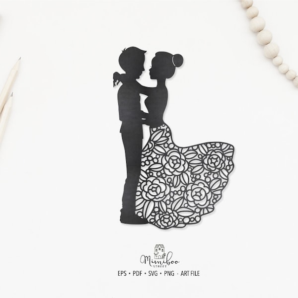 Plotter file coppia di sposi svg - Etsy Italia
