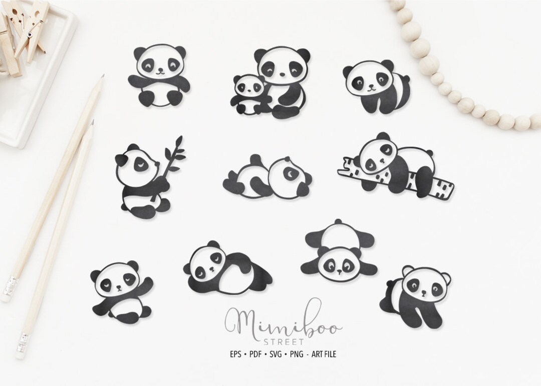 Cute Panda, File CUT, Art Plotter File, Paper Cuting, Silhouette Cameo ...