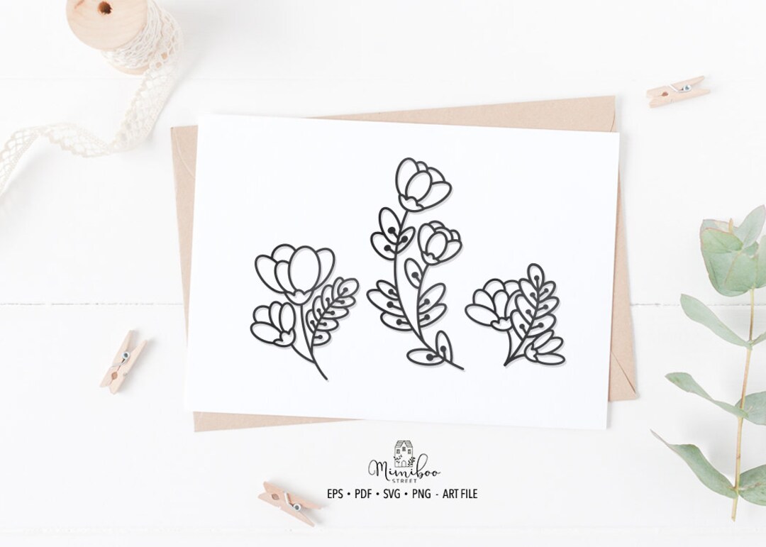 Wildflowers Flowers CUT File Art Plotter File Paper Cut - Etsy