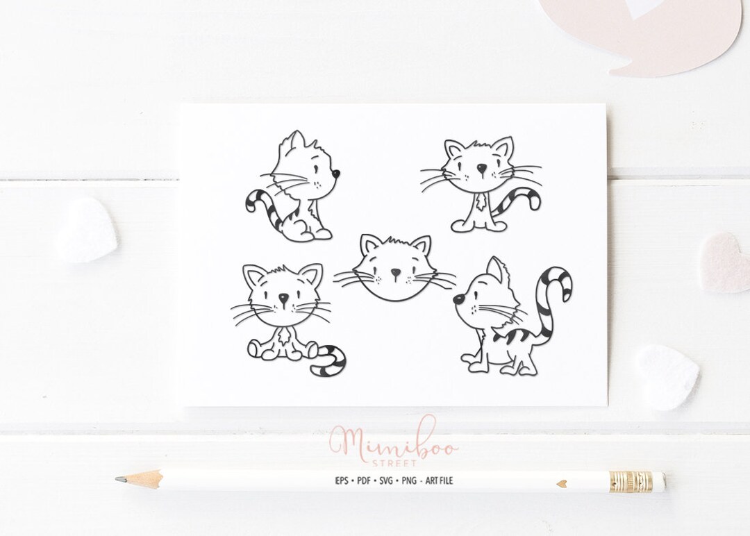 Cartoon Cats, File CUT, Art Plotter File, Taglio Carta, Silhouette ...