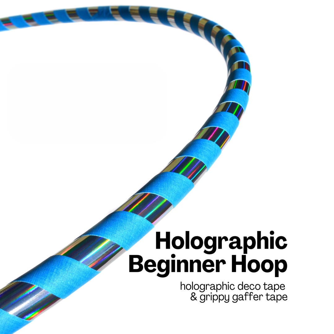 Beginner Holographic Taped Collapsible Hula Hoop | Holo Deco W/ Grippy ...