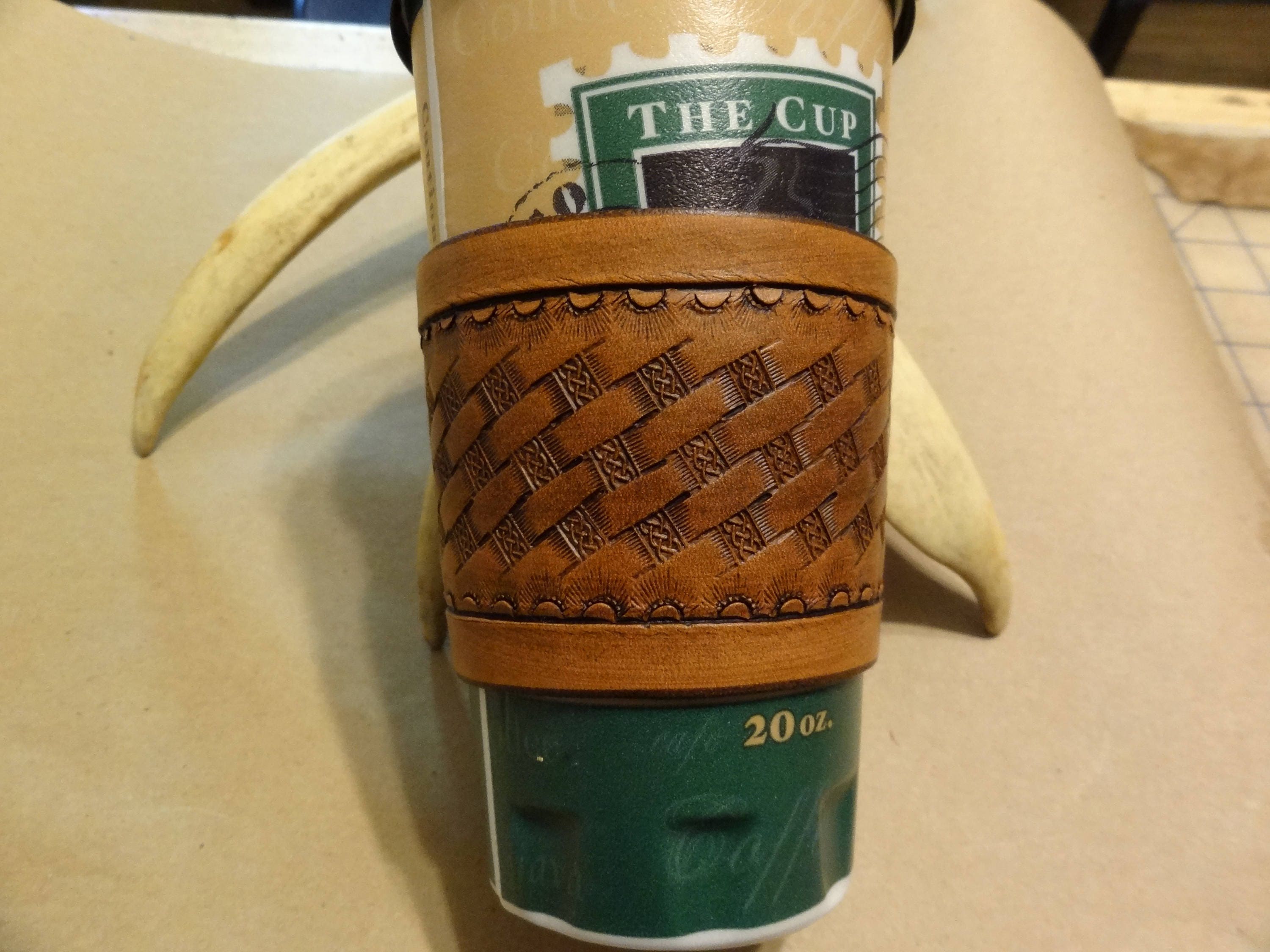 Leather Coffee Cup Wrap - Etsy