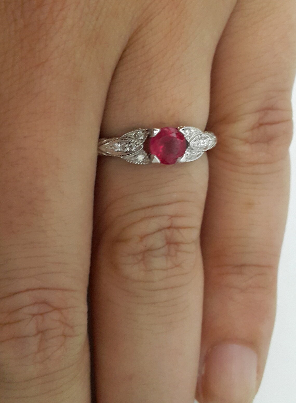 Ruby Engagement Ring Gemstone Engagement Ring Anniversary - Etsy