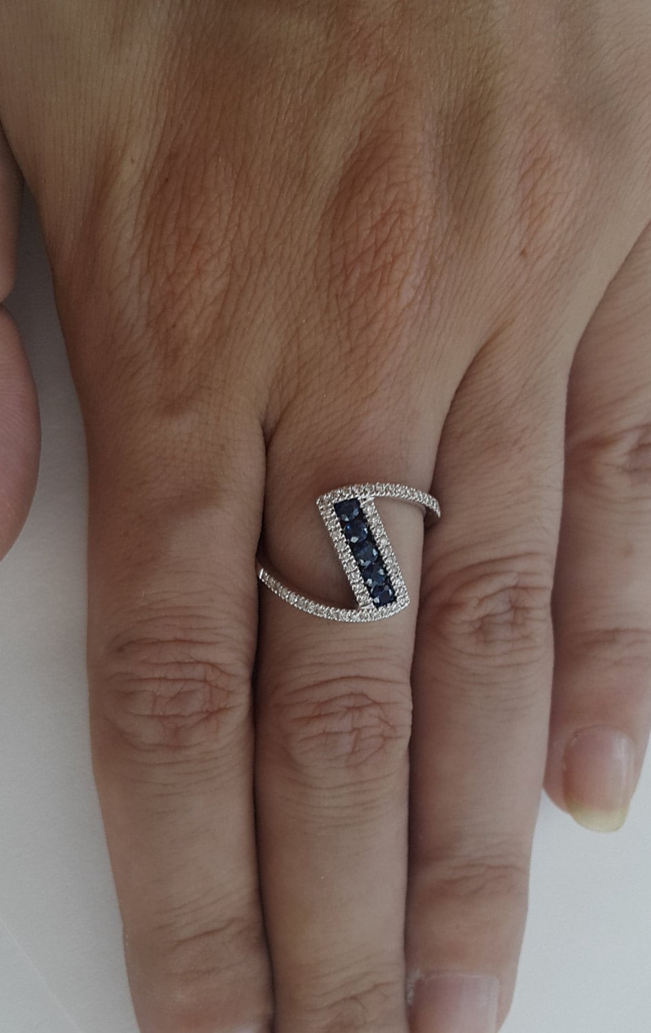 Unique Engagement Ring Blue Sapphire Ring Promise Ring - Etsy