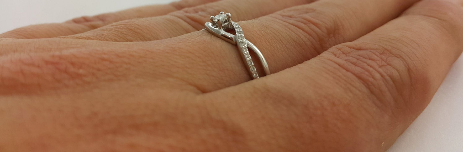 Infinity Engagement Ring White Gold Ring Forever Ring Love - Etsy