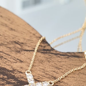 Diamond Pendant X Shape 14k Yellow Gold, Diamond Necklace, Minimalist ...
