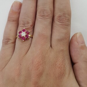 Flower Engagement Ring Ruby Engagement Ring Floral Ring | Etsy