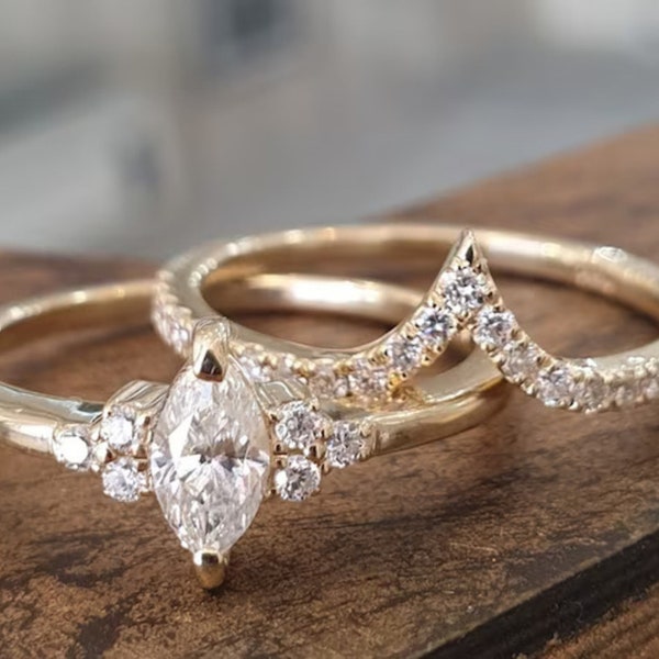 Marquise Diamond Engagement Ring Etsy