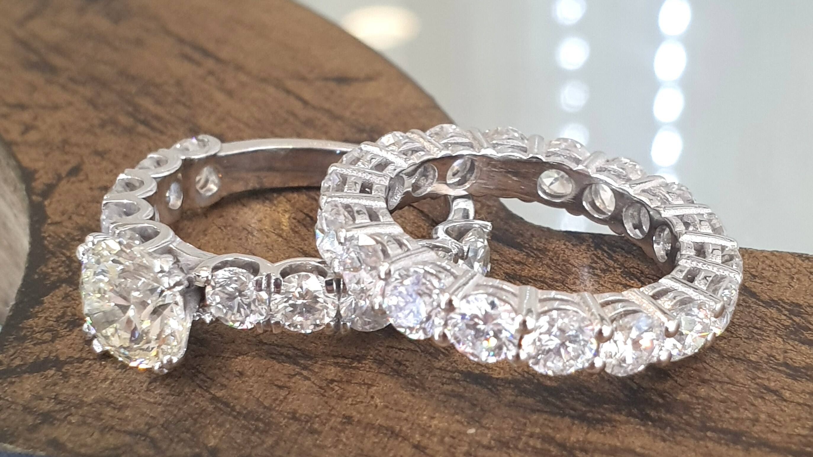 Solitaire Engagement Ring Set Wedding Ring Set 14k White Gold | Etsy