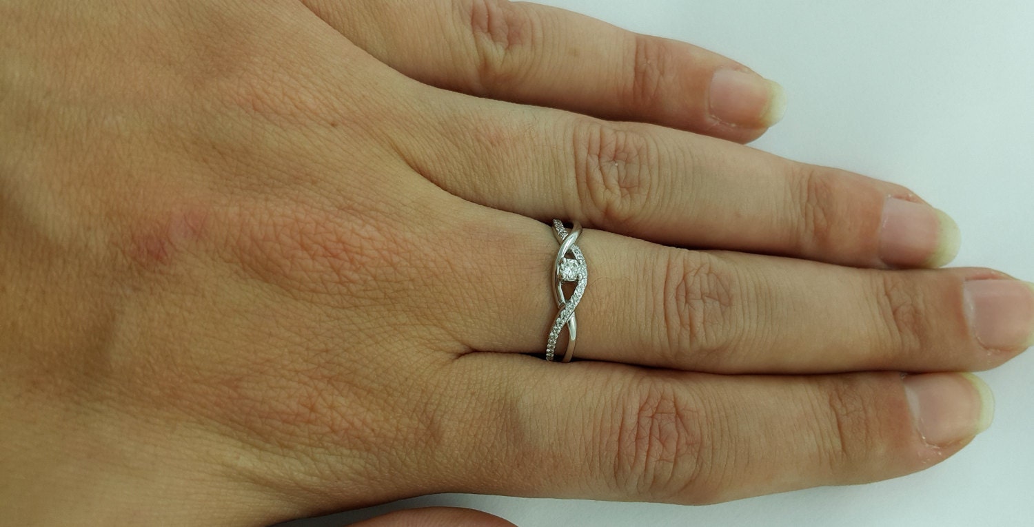 Infinity Engagement Ring White Gold Ring Forever Ring Love - Etsy