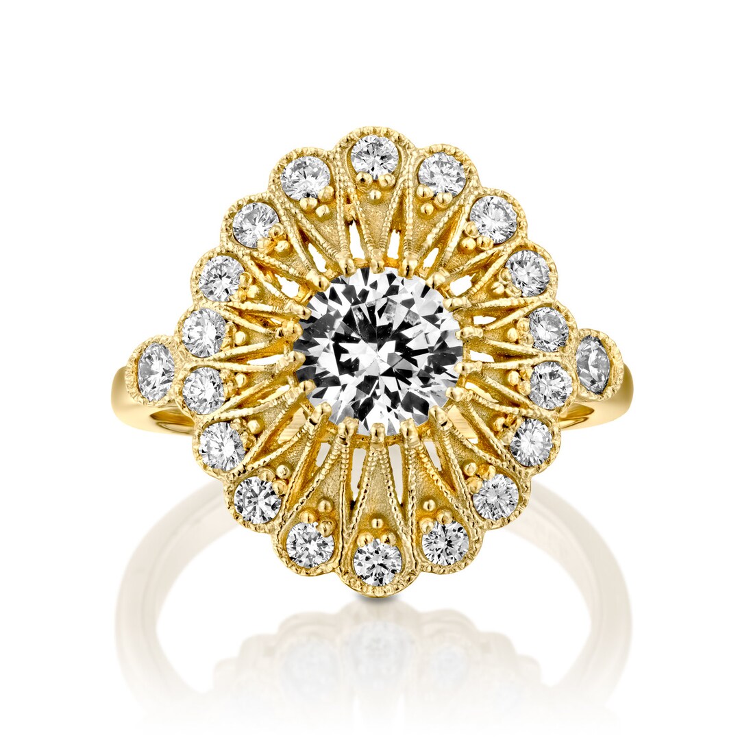 Unique Engagement Ring, Vintage Engagement Ring, Antique Engagement ...