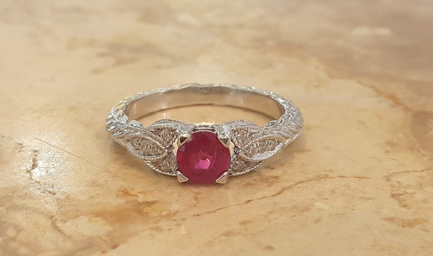 Ruby Engagement Ring Gemstone Engagement Ring Anniversary | Etsy