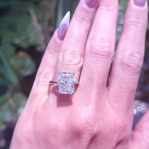 Emerald Engagement Ring 6ct Emerald Diamond 14k White Gold Band ...