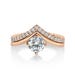 Custom 14k Rose Gold V-shaped Wedding Set With Diamonds Uniuqe ...