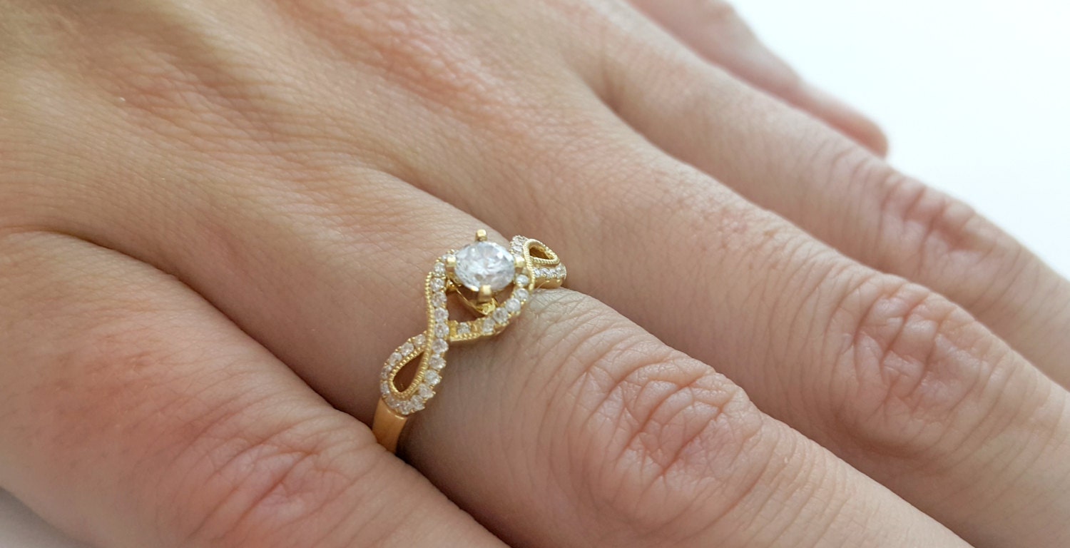 Infinity Engagement Ring Infinity Ring Wedding Ring Diamond - Etsy