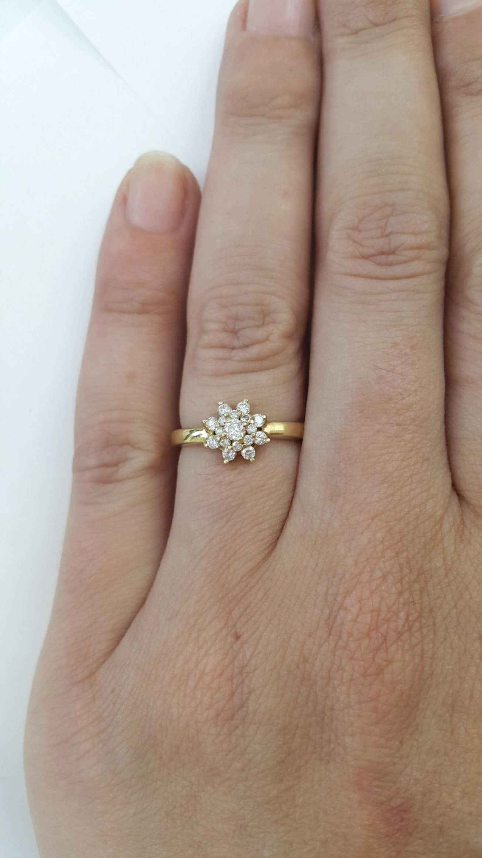 Flower Engagement Ring Promise Ring Statement Ring Unique - Etsy