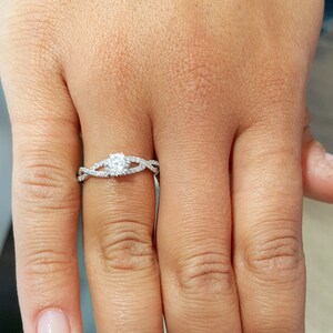 Infinity Engagement Ring Natural Diamonds 14k White Gold for Women - Etsy