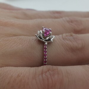 Ruby Engagement Ring Unique Engagement Ring Flower - Etsy