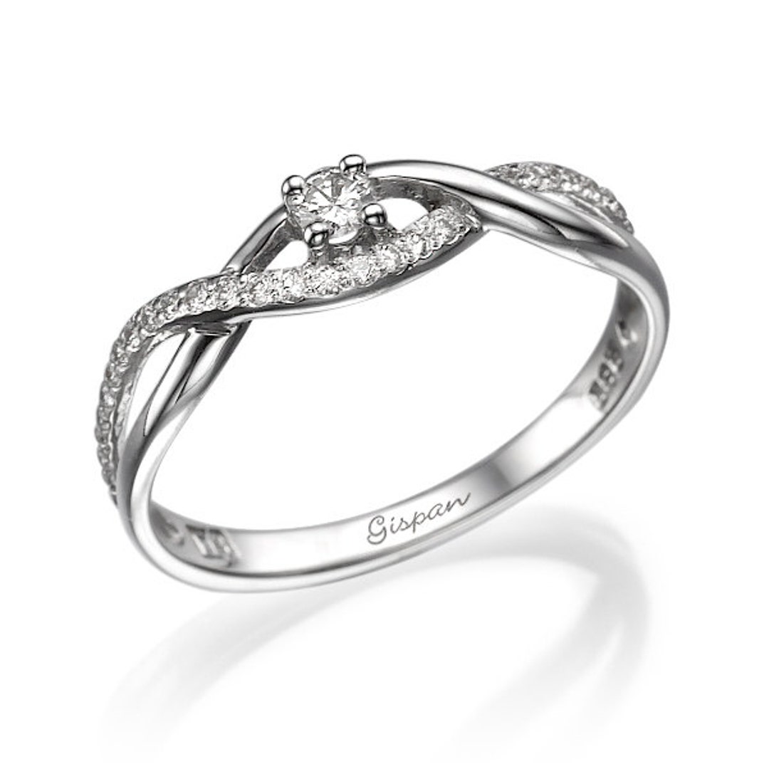 Infinity Engagement Ring, White Gold Ring, Forever Ring, Love Ring ...