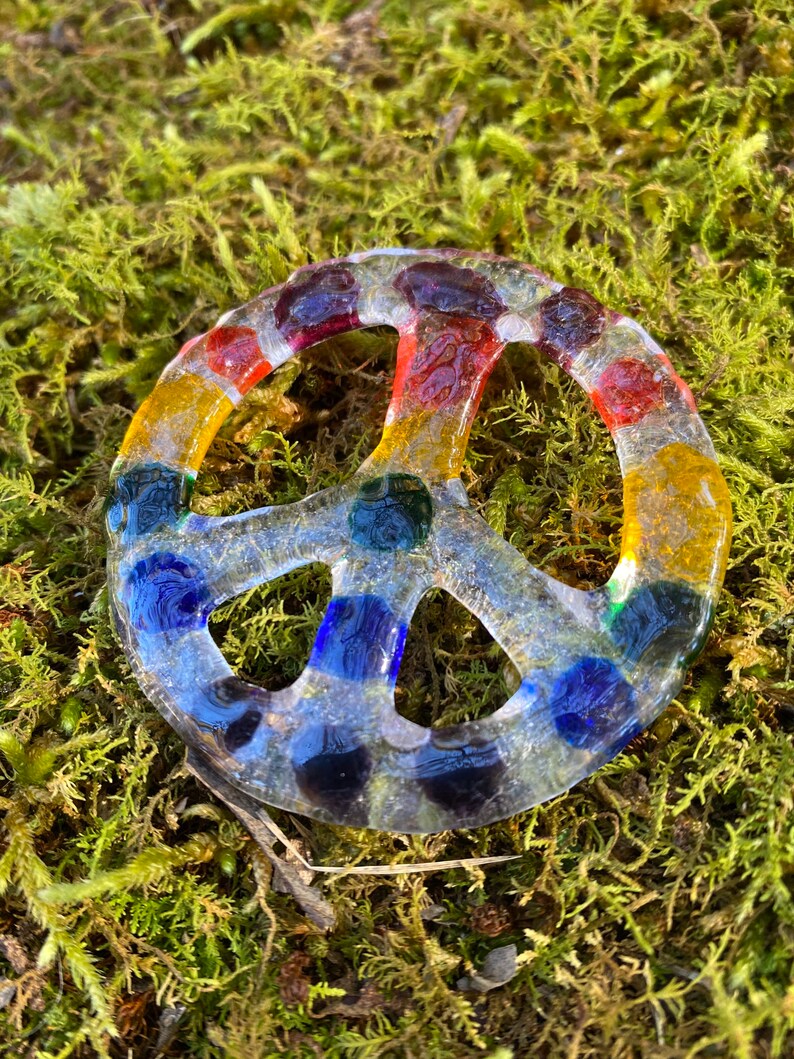 Cast Glass Peace Sign | Etsy